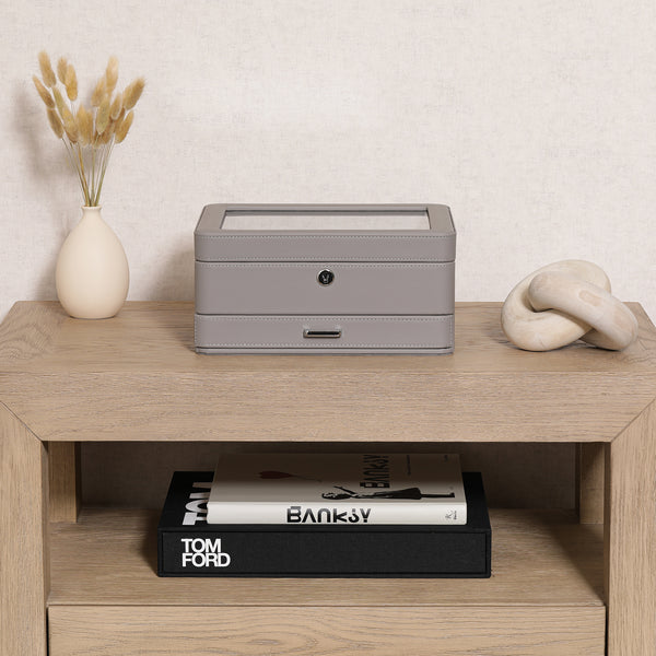 Rothwell 8 Slot Watch Box with Drawer (STONE) - RothwellSF